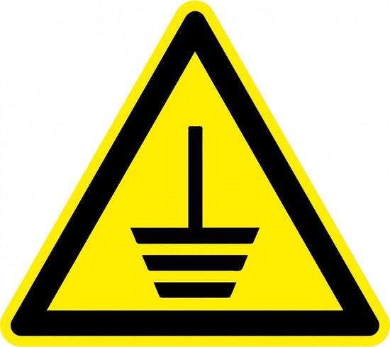 Waarschuwingssticker aarding 50 mm - 10 stuks per kaart | bol.com