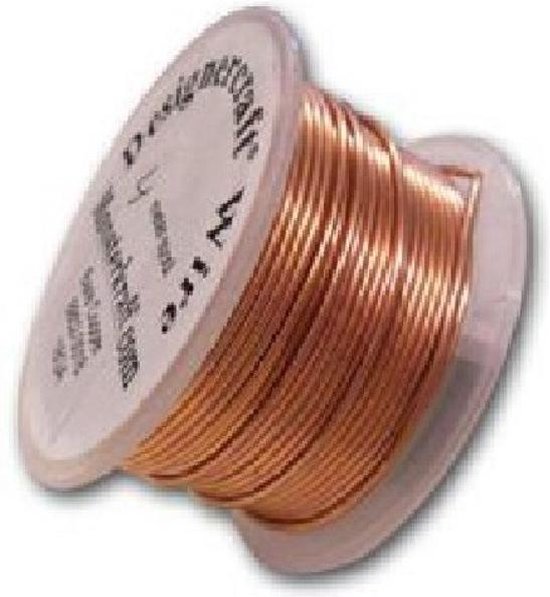 Hobbydraad 50 gram 0,50mm ongelakt zuiver koperdraad, lengte ± 28 meter ...