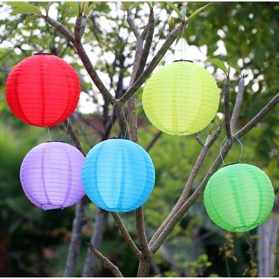 5 x Nylon lampion paars 25 cm - onverlicht - weerbestendig | bol
