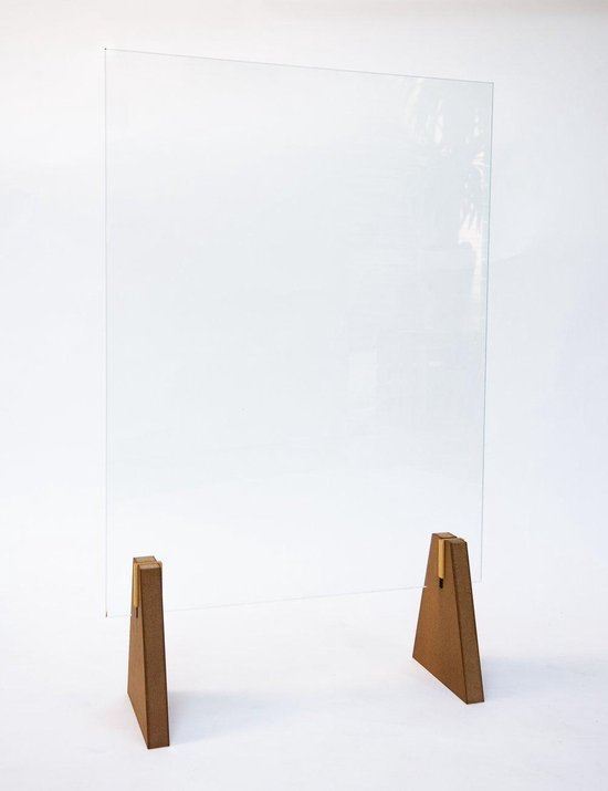 R-Serious Preventiescherm - Recht Glas - MDF - Spie Licht Hout | bol.com
