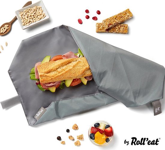 Roll'Eat Boc'n'Roll Foodwrap - Active Grey en Red | bol.com