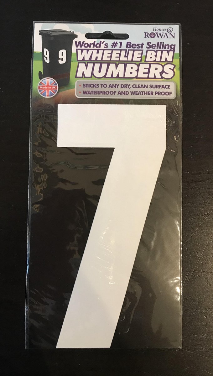 huisnummer sticker - nr. 7 - wit groot- huisnummer stickers ...