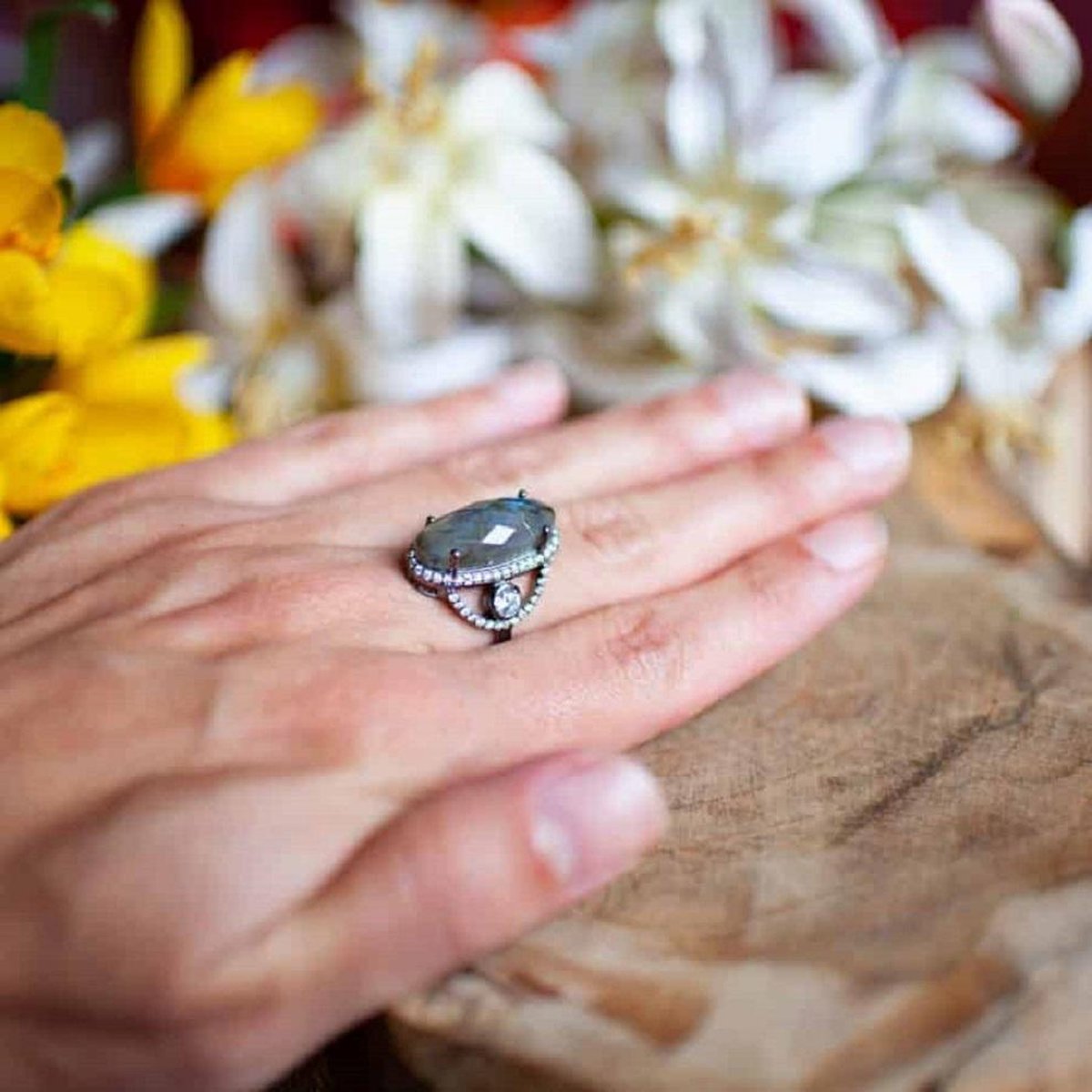 Labradoriet Edelsteen Ring 925 Zilver – A+ Kwaliteit | bol.com