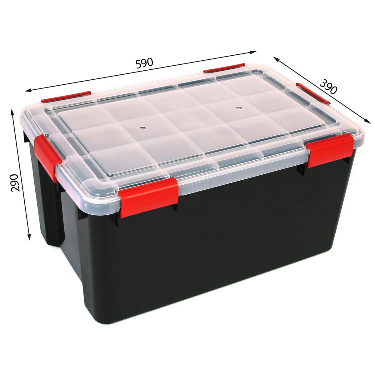 Iris Ohyama Airtight opbergbox met 6 sluitclips - 50L - Kunststof ...