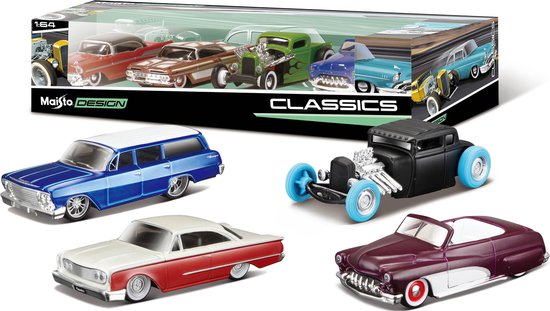 MAISTO MAISTO DESIGN 4 PACK `CLASSICS` SET 1:64 | bol.com