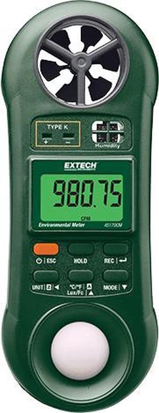 Extech 45170 - 4 in 1 - vochtigheidsmeter - temperatuur - luchtsnelheid ...
