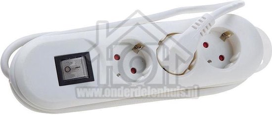 Exin Tafelcontactdoos 3x1mm2 2500W 16A RA wit 1,5M 3v tafelcontactdoos met schakelaar... | bol.com