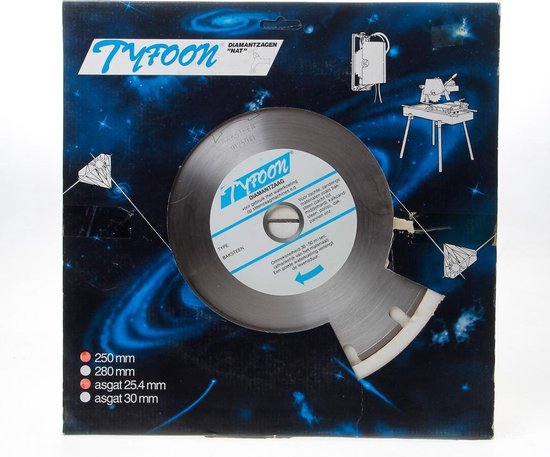 Voorden Diamantzaag nat Tyfoon baksteen diameter 250 x asgat 30mm | bol
