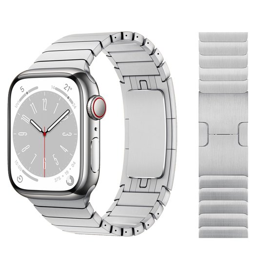 Luxe metalen RVS Band met vlindersluiting - Zilver - Geschikt voor ...