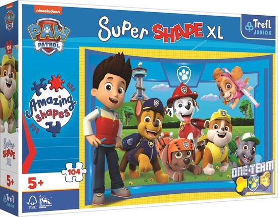 SUPER SHAPE XL PUZZEL PAW PATROL 104PCS | bol.com
