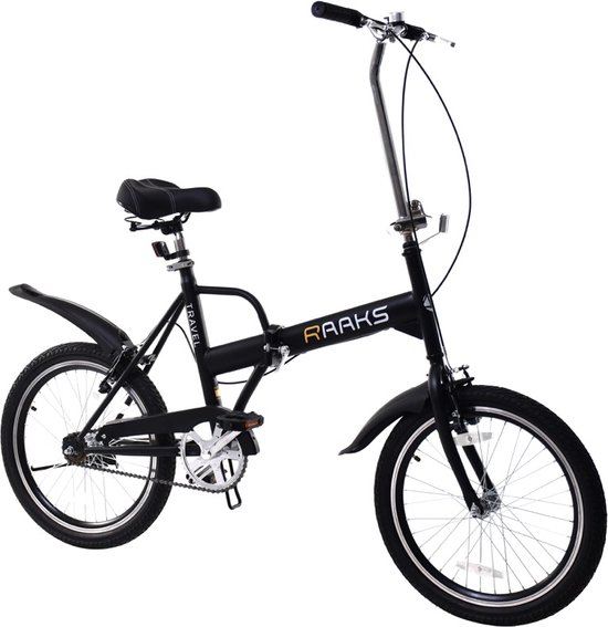 Raaks Travel Vouwfiets 20″ Single Speed Matzwart | bol