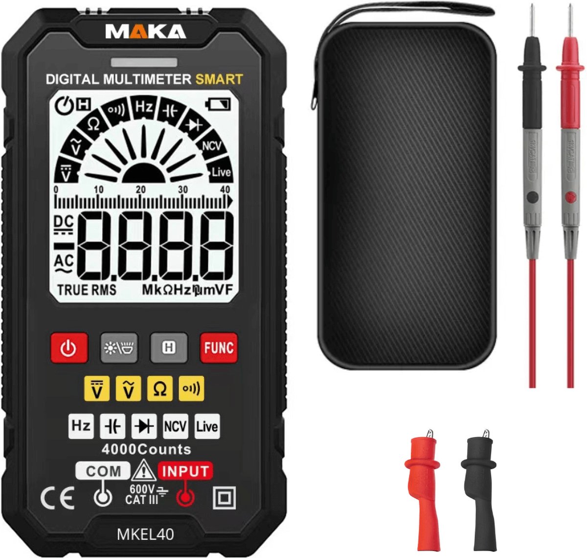 MAKA Digitale Multimeter - Groot display - 4000counts - True RMS | bol.com