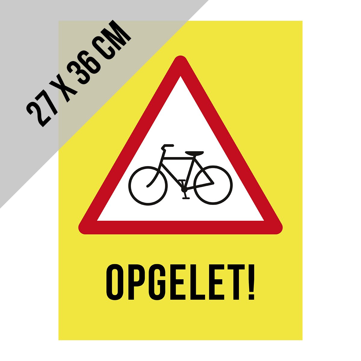 Pictogram/ bord | Opgelet voor fietsers | 27 x 36 cm | Gevaar | Fietsen ...