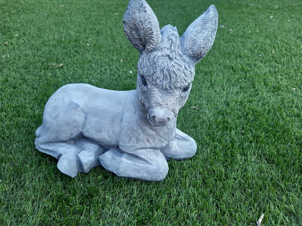 ezel beeld beton wit 32cm lang donkey | bol