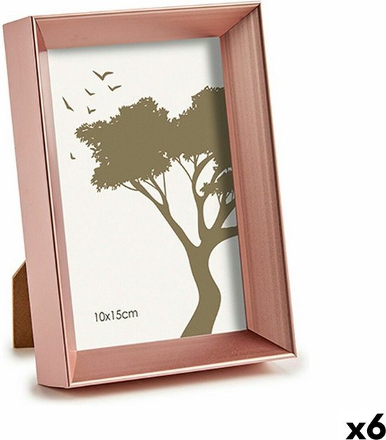 Fotolijsten 12 x 3,3 x 17,3 cm Roze Koper Plastic Glas (6 Stuks) | bol.com