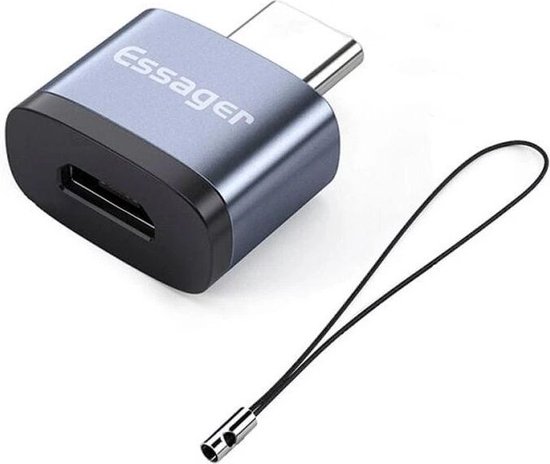 Essager Compacte Micro USB naar USB-C On The Go Adapter Grijs | bol.com