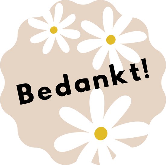 Bedankt sticker - bloemen - sluitzegels - 10 stuks - 4cm - rond - KLEINE FRUM | bol.com