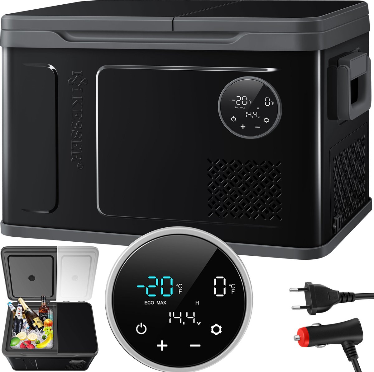 KESSER® Compressor Koelbox 2in1 Dual-Zone Koelbox & Vriezer, Elektrische vriesbox LED... | bol.com