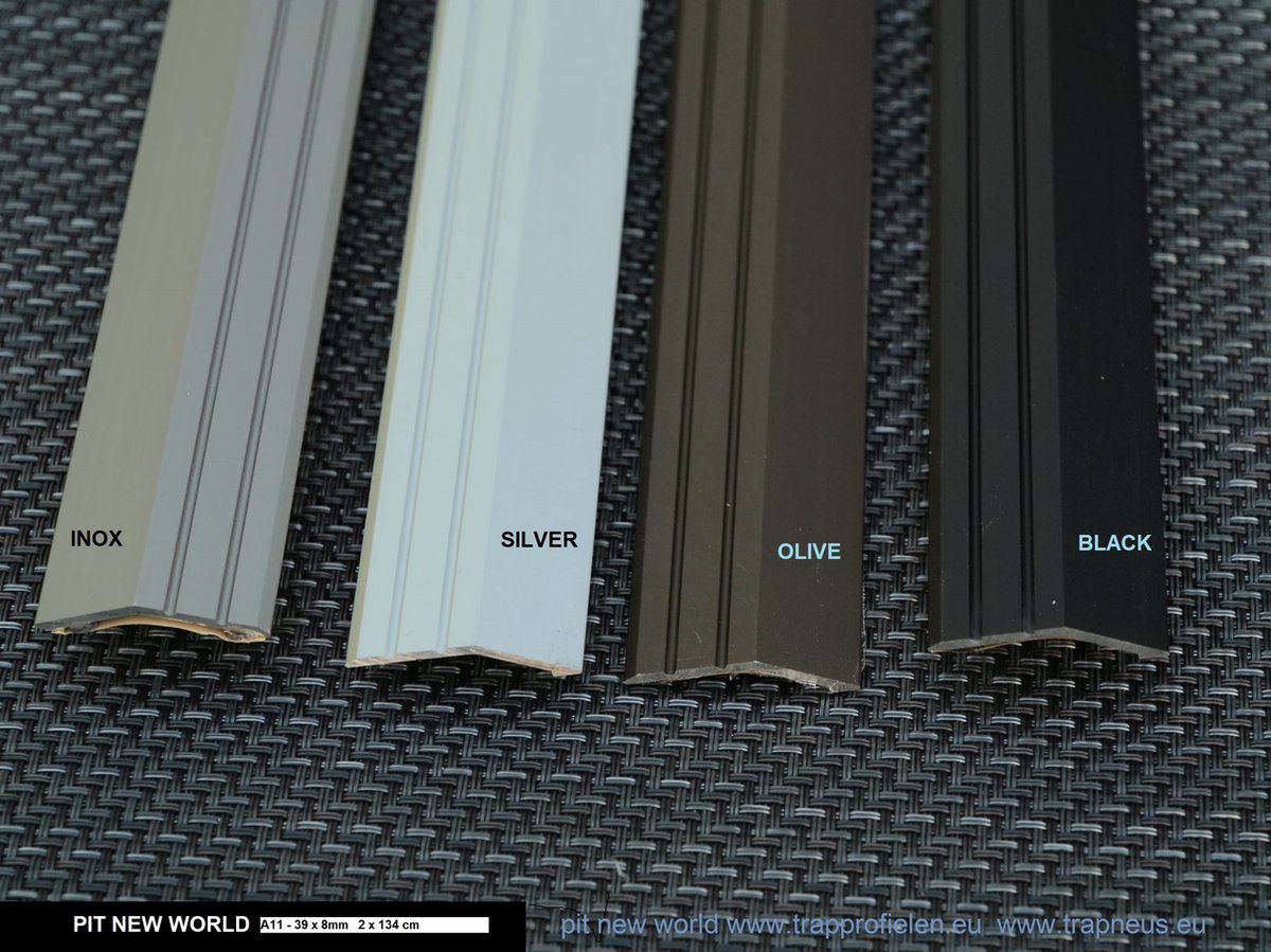 A11 ALUMINIUM ZELFKLEVEND OVERGANGSPROFIEL MET EEN HELLING 39 X 8MM x 2 ...