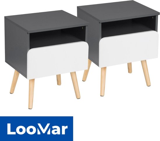 LooMar Luxe Nachtkastjes set van twee - Bijzetkast - voor Slaapkamer ...