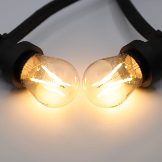 LumenXL lichtsnoer voor buiten 15 meter 20 fittingen - 3 watt 2650K LED ...
