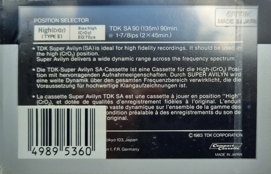TDK SA90 1983 Vintage 90 minuten Superavilyn | bol
