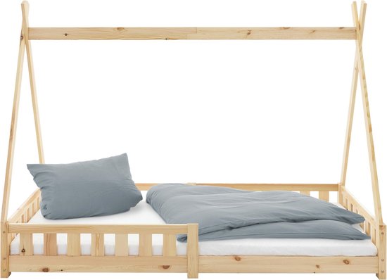 Kinderbed Tipi 90x200 cm van grenenhout incl. matras H-10cm ...
