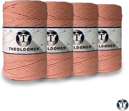 Macramé Koord | Bundelkorting | 800 meter | Zalmroze | 100% Katoen ...