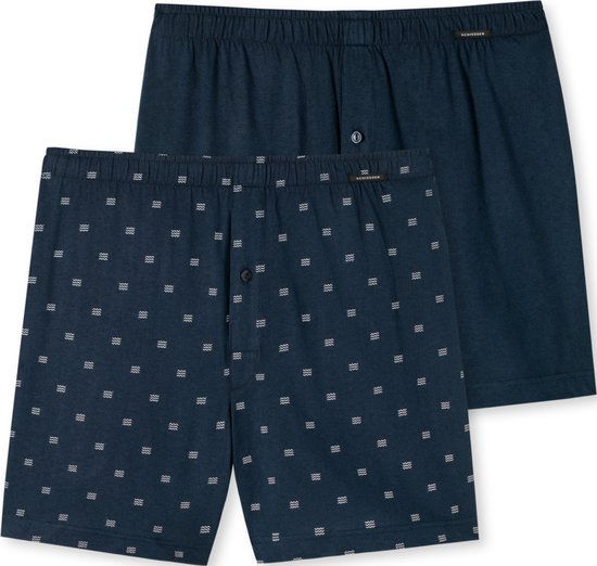 SCHIESSER Fun Prints boxer (2-pack) - heren boxershorts jersey effen ...