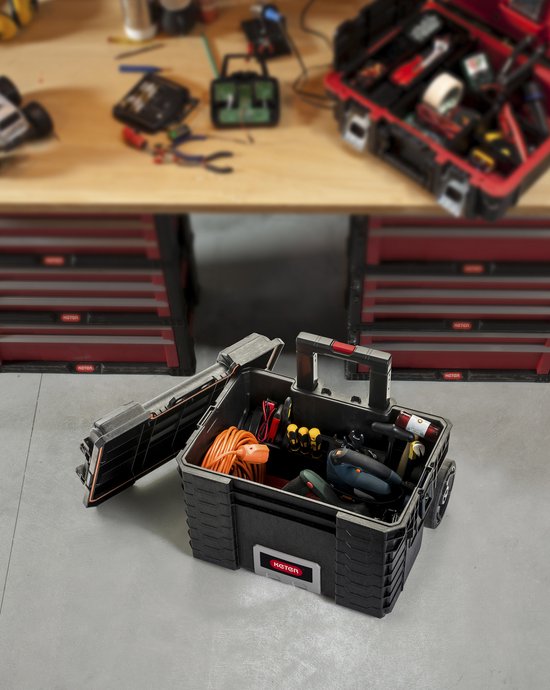 Keter Gear cart mobiele gereedschapskoffer 22" - Zwart | bol