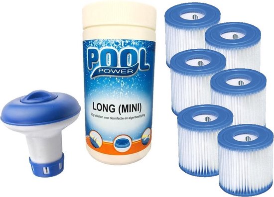 6x Intex H filter cartridge set met 1kg chloortabletten en ...