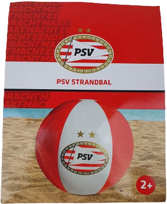 PSV opblaasbare strandbal - Rood / Wit / Goud - Kunststof - 51 cm - PSV ...
