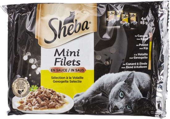 3x sheba Mini filets in saus gevogelte selectie 4x 85g | bol
