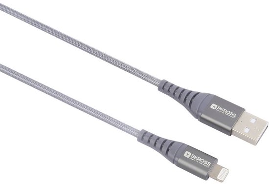 Skross USB-kabel USB 2.0 USB-C stekker, Apple Lightning stekker 1.20 m Space grijs... | bol