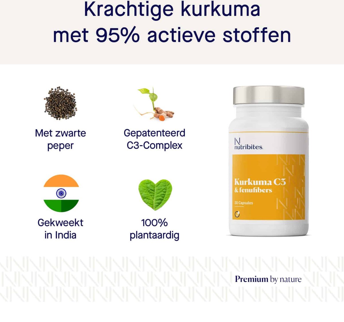 Nutribites Kurkuma C3 - Zuiver supplement op basis van kruiden - 30 ...