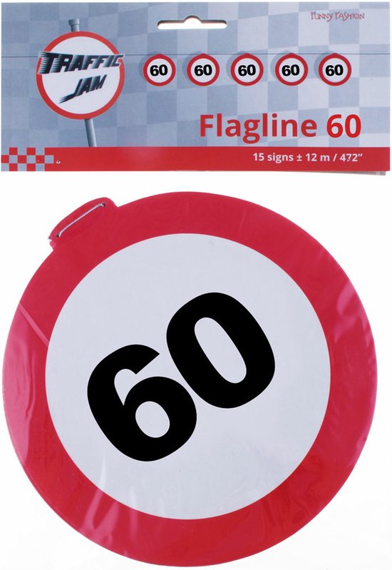 Funny Fashion Verjaardag feestslinger 60 jaar - papier - verkeersborden ...