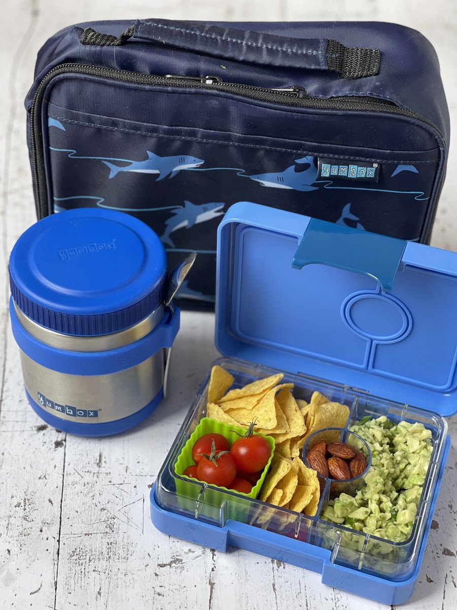Yumbox Snack - lekvrije Bento box lunchbox - 3 vakken - True Blue Space ...