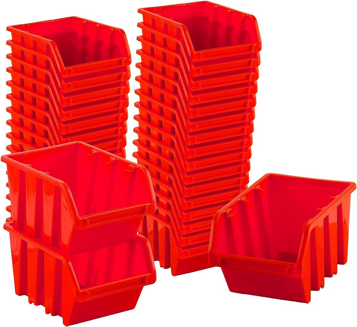 Opbergdozen, set van 28 stuks, rood, maat 3 (19,5 x 12 x 9 cm ...
