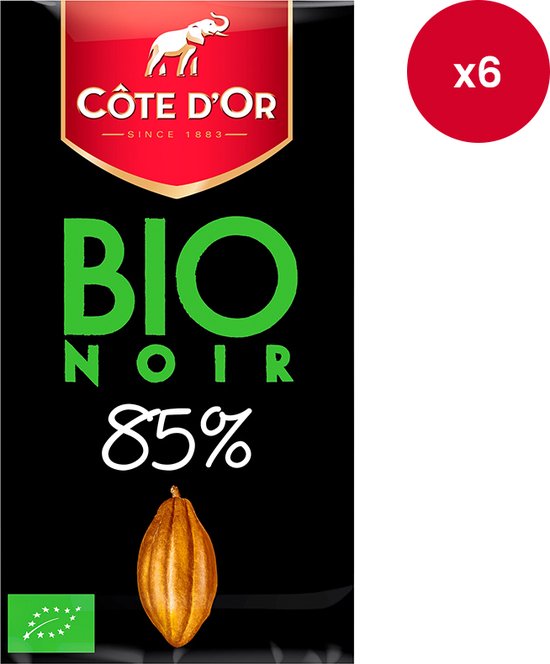 Côte d'Or - chocoladetablet - Bio Noir 85% - 90g x 6 | bol