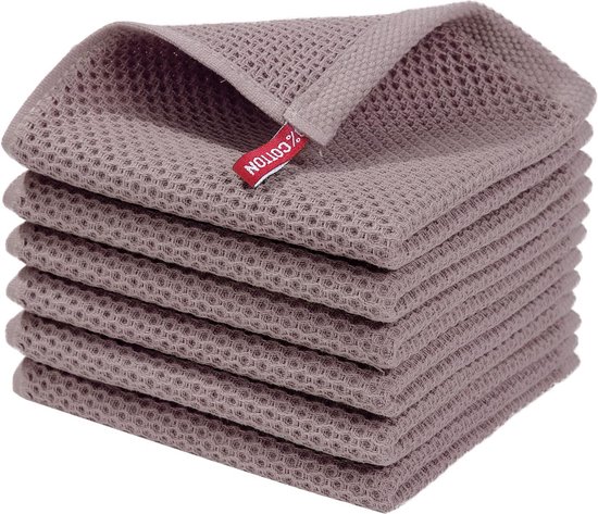 Theedoeken, 100% katoen, set van 6, 30 x 30 cm, zachte vaatdoeken ...