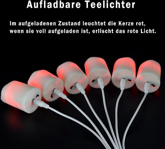 FREEPOWER Led Kaarsen Oplaadbaar - Led Waxinelichtjes Binnen & Buiten ...