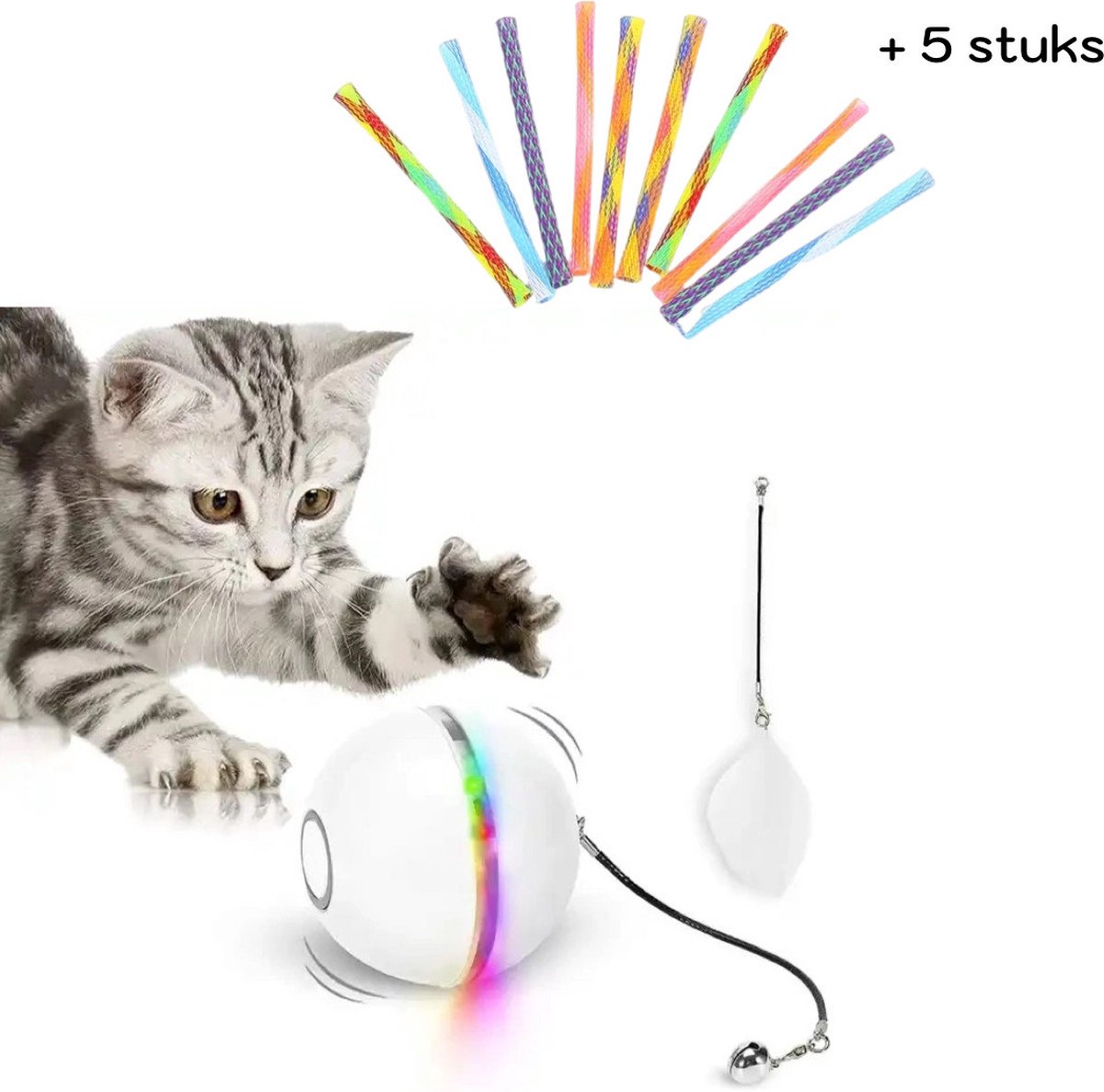 CHICNEST - Kattenspeelgoed- Automatisch rollende kattenbal - Bal ...