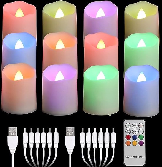 FREEPOWER Led Kaarsen Oplaadbaar - Led Waxinelichtjes Verschillende ...