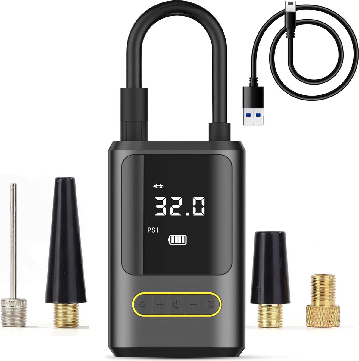 MW® - Elektrische Fietspomp - Draagbare Luchtcompressor - Elektrische Bandenpomp -... | bol