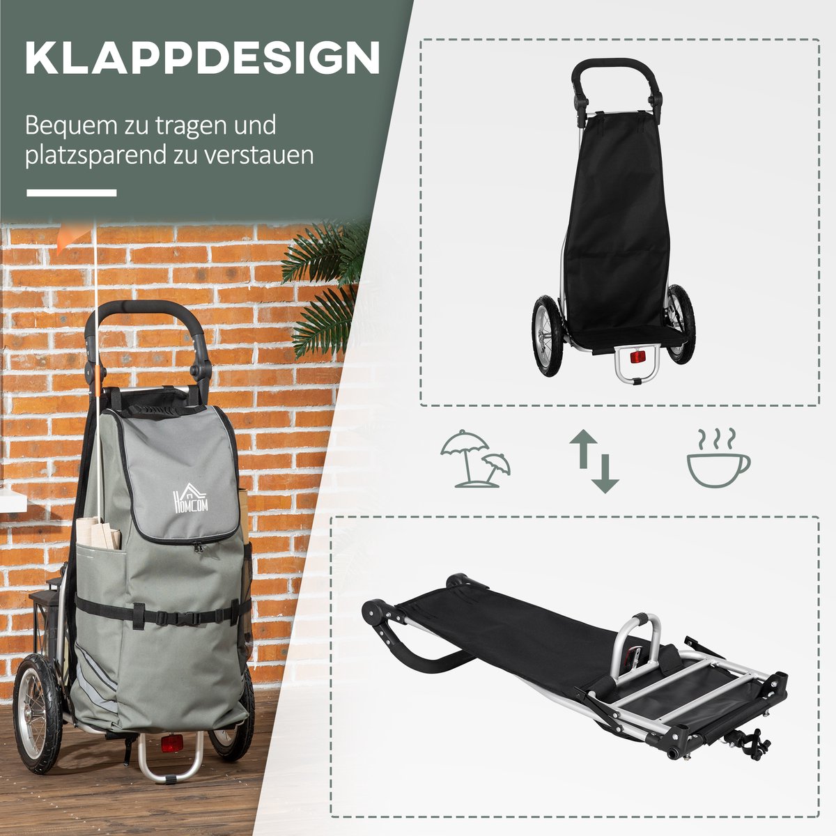 HOMCOM Lastenanhänger mit Tasche B71-056V01 | bol.com