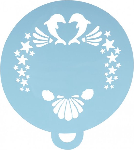 Schmink Sjabloon - Aqua Face & Body Paint - Dolphin and Shell | bol