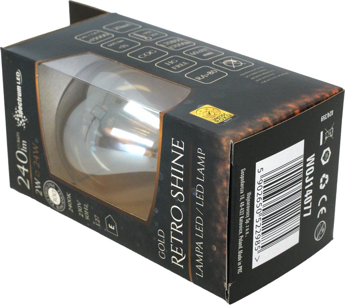 Spectrum - LED Filament lamp E27 - A60 - 2W vervangt 25W - 2500K extra ...