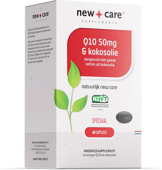 New Care Q10 50mg & kokosolie - co-enzym - MCT vetzuur - 60 capsules ...