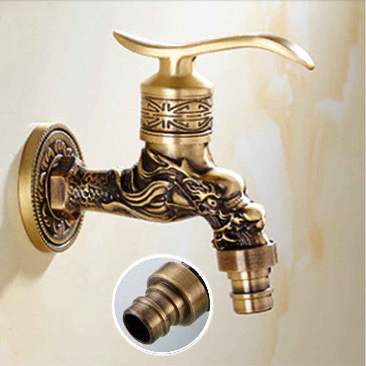 Antieke Koperen waterkraan voor tuin, brass nostalgic waterkraan, tuin ...