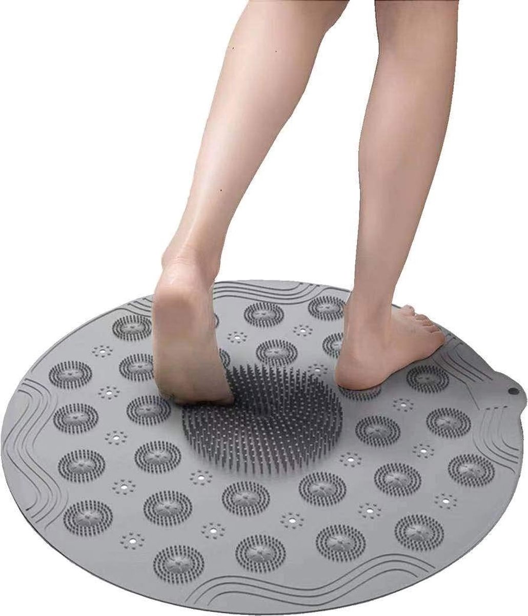Ronde douchemat, antislip, badmat met zuignap, 46 × 46 cm (18,1 x 18,1 ...